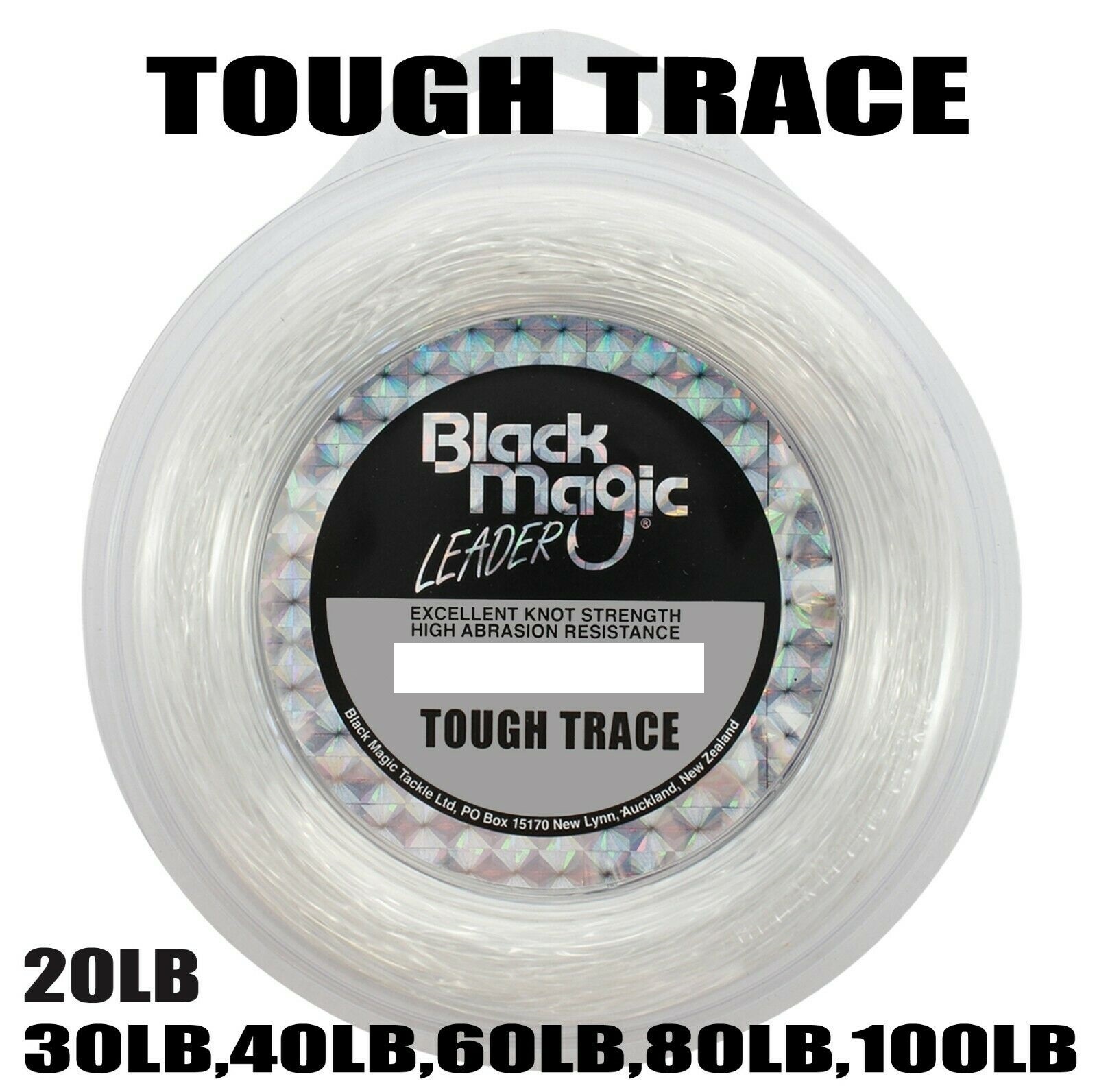 Black Magic Tough Trace Monofilament Fishing Leader - Choose Lb