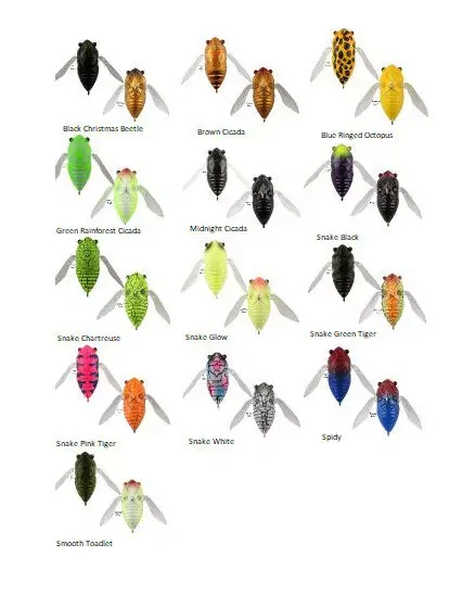 Atomic Hardz Cicada 47mm Surface Topwater Fishing Lure - Choose Colour