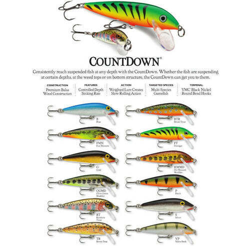 Rapala CountDown 3cm Hard Body Fishing Lure - Choose Colour