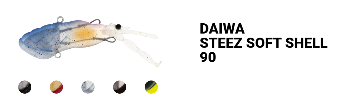 Daiwa 2022 Steez Soft Shell 90mm Vibration Fishing Lure - Choose Colour