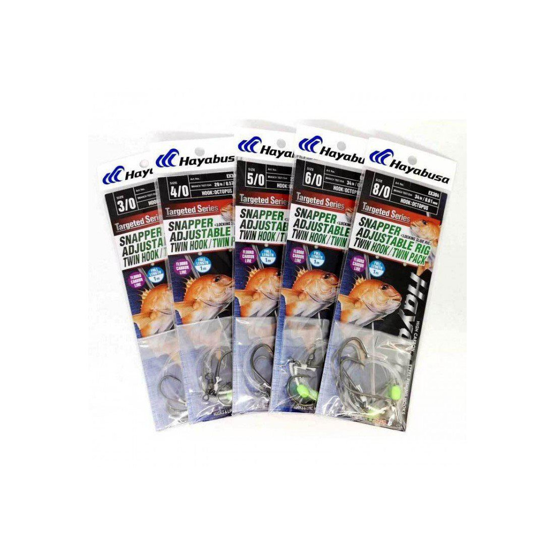 Hayabusa EX304 Snapper Adjustable Pre Made Fishing Rig Twin Pack ...