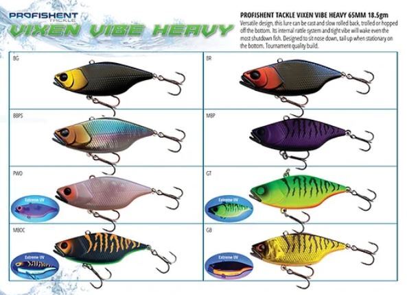 Profishent Vixen Vibe Heavy 65mm Hard Body Fishing Lure - Choose Colour