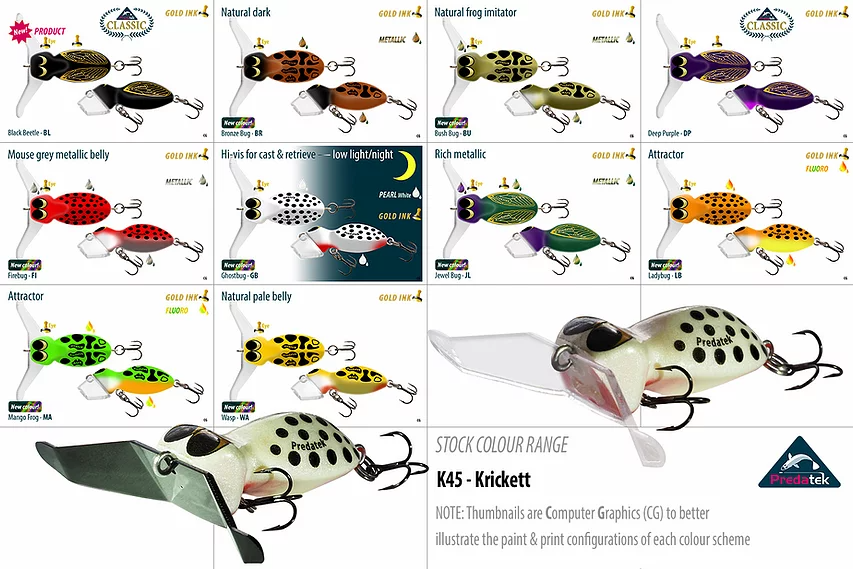 Predatek K45 Krickett 45mm 5g Floating Fishing Lure - Choose Colour