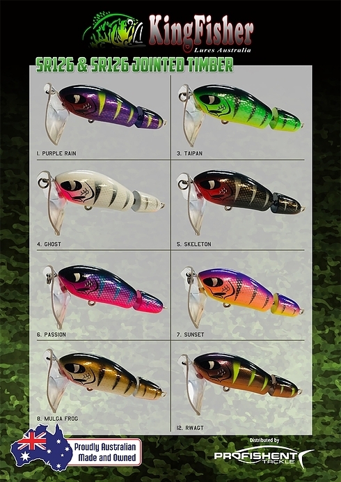 KingFisher SR-126 Surface Joint Timber Fishing Lure - Choose Colour
