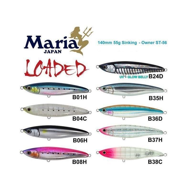 Maria Loaded 140mm Sinking Sticbait Hard Body Fishing Lure - Choose Colour