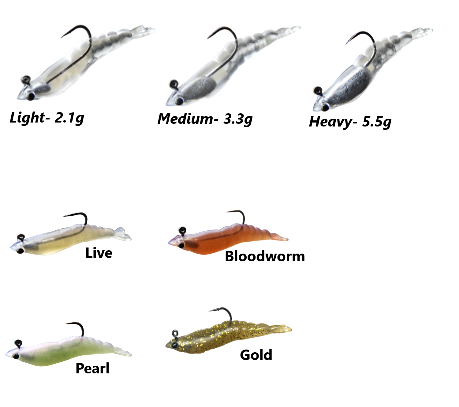 MMD 70mm Pre-Rigged Soft Plastic Prawn - Choose Colour / Weight