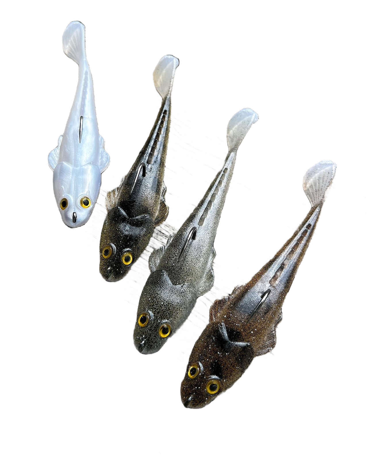 MMD FlatFish 140mm Flat Head Rigged Soft Plastic Fishing Lure - Choose ...