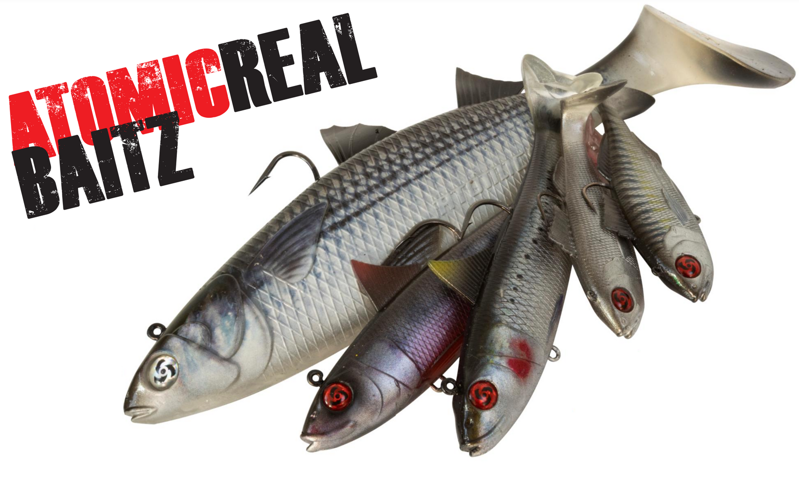 Atomic 2022 Real Baitz Soft Plastic Rigged Fishing Lure - Choose Colour ...