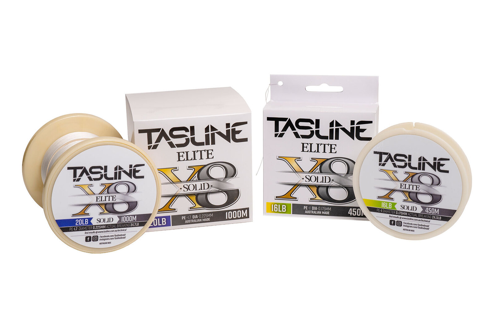 Tasline Elite White 400m Braid Fishing Line - Choose Lb