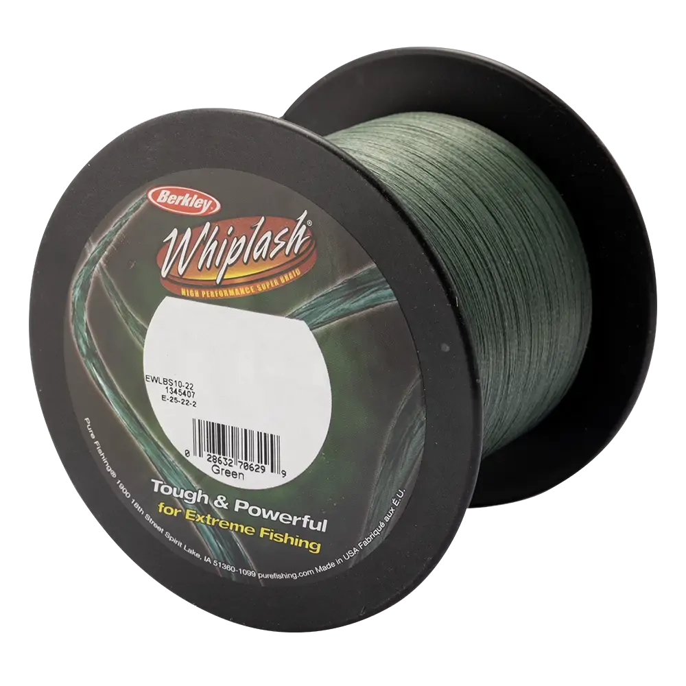 Berkley Whiplash Green 2000m Low Diameter Braid Fishing Line - Choose Lb