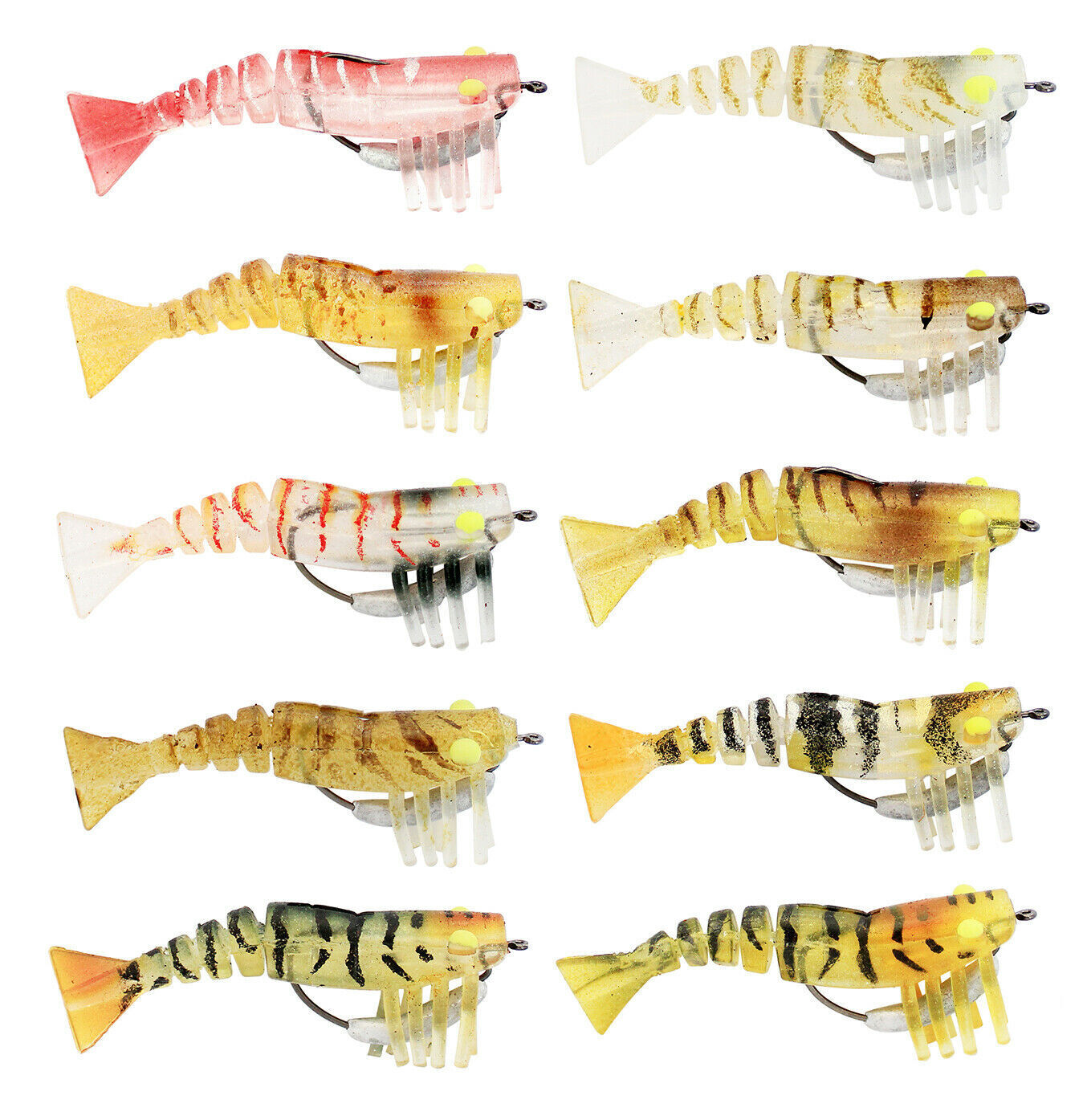Zerek Live Shrimp 2" Pre Rigged Soft Plastic Fishing Lure - Choose Colour