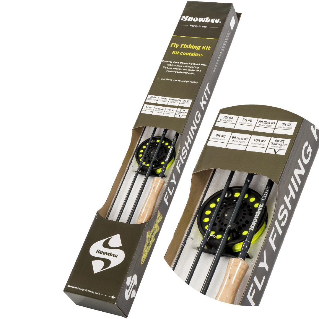 Snowbee 9' Classic Fly Fishing Rod And Reel Combo Kit 4pc - Choose Weight