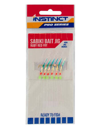 Instinct Pro Sabiki Ruby Red Fry Bait Fishing Jig #6