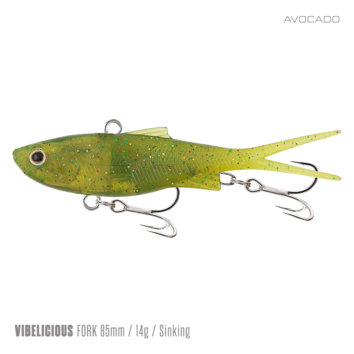 Samaki Vibelicious Fork Tail Soft Vibe 85mm 14g Fishing Lure #Avocado