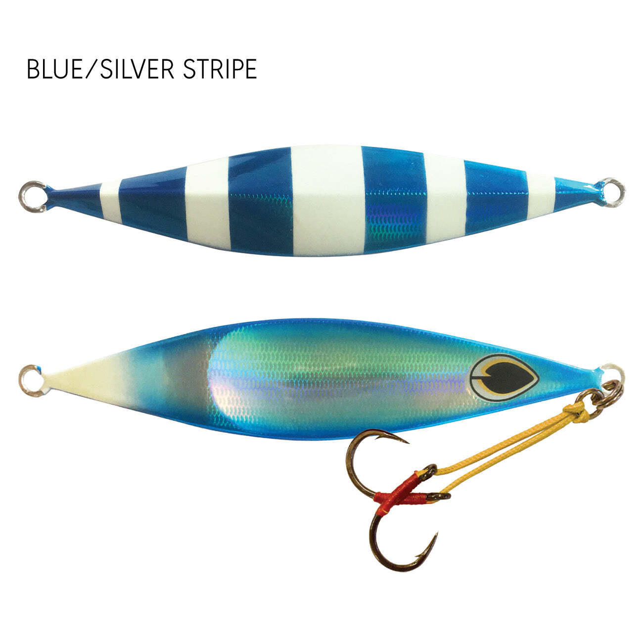Black Magic Flipper Jig 100g Slow Pitch Fishing Jig #Blue/Lumo Stripe