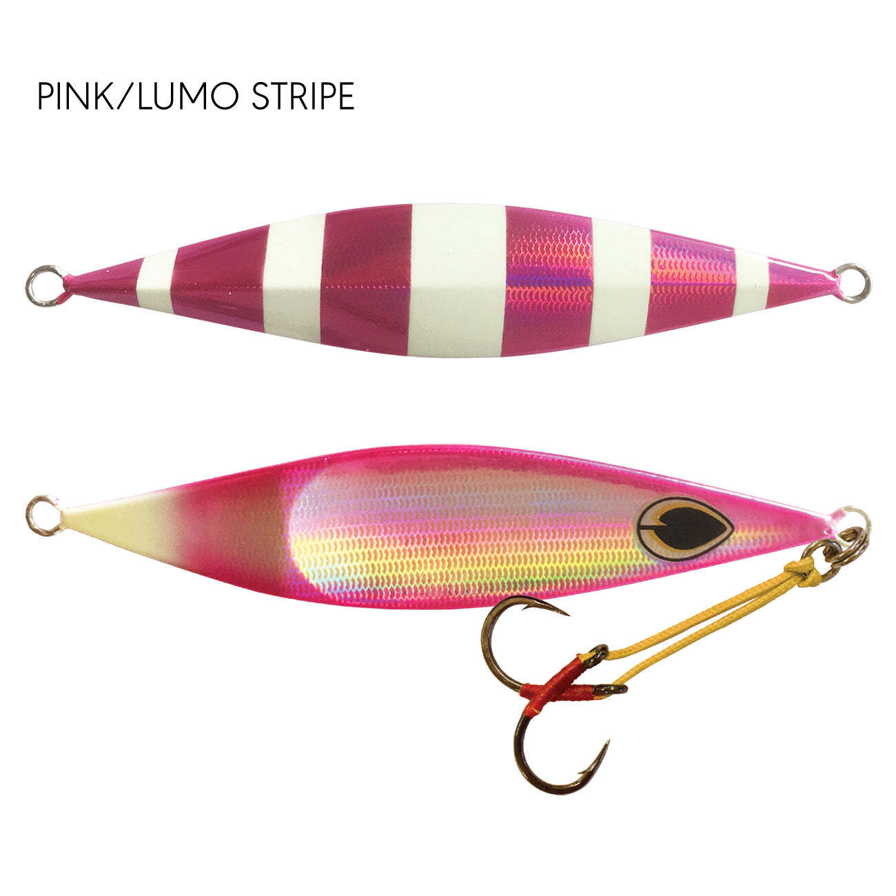 Black Magic Flipper Jig 200g Slow Pitch Fishing Jig #Pink/Lumo Stripe