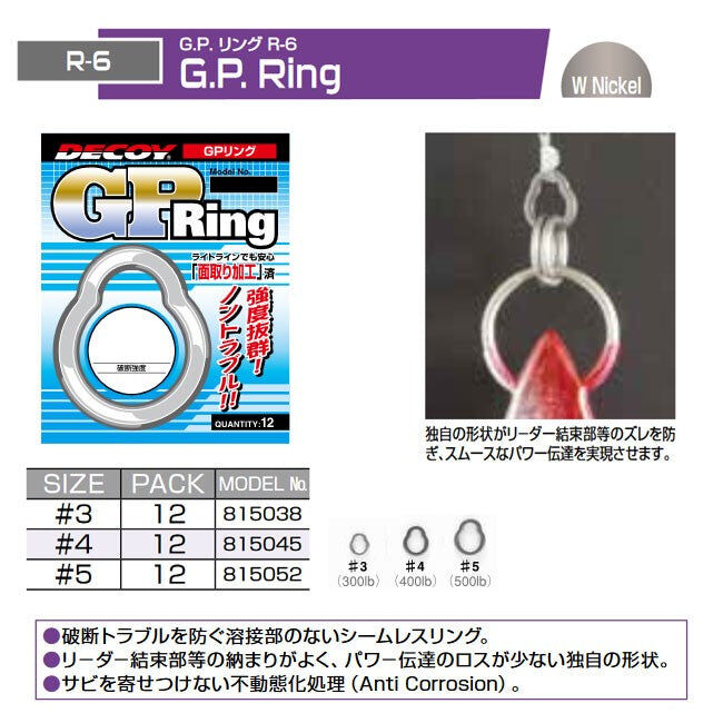 Decoy R-6 GP Super Strong Solid Fishing Ring - Choose Size